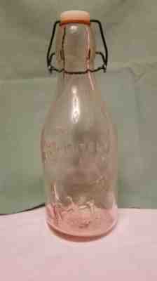 Vintage PINK Thatcher's Dairy Absolutely Pure Milk Bottle Cow 1965 Made ...