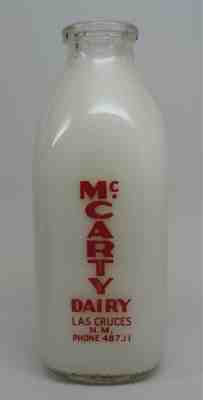 HTF Vtg Pyro McCarty Dairy Las Cruces New Mexico Quart Milk Bottle 5 ...