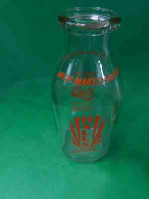 Hall's Dairy square 1 qt. red milk bottle. Millerstown, Pa. - Sold for ...