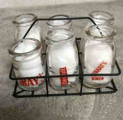 Lot of 6 different Dairy advertising Individual Restaurant Glass ...