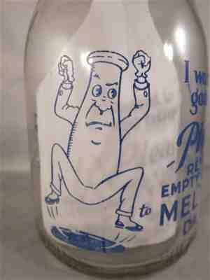 1950's Vintage Melrose Dairy None Better Quart Milk Bottle TRPQ Ormond ...