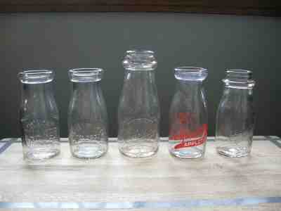 5 Appleton Wis Small Glass Dairy Milk Bottles Valley Prospect Quaker 2 ...