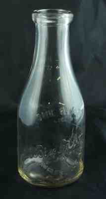 Blue Ribbon Dairy Embossed Quart Glass Milk Bottle Noblesville Indiana ...