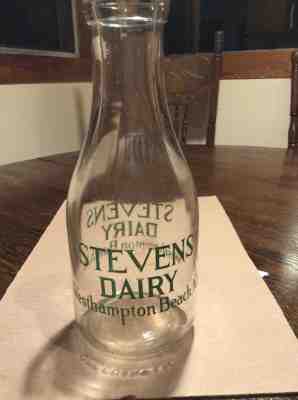 1950s rare westhampton beach milk bottle Stevens dairy/ no chips no ...