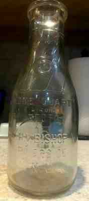RARE Bishop's Dairies Riverside NJ Store Bottle One Quart Milk ...