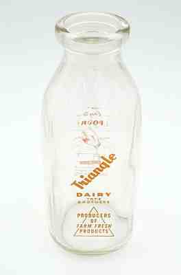 TRIANGLE DAIRY TATE BROS Milk Bottle Boise Idaho- One quart - Sold for ...