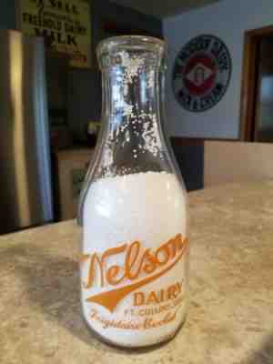 TRPQ Nelson Dairy Fort Ft Collins Colorado Quart Milk Bottle Frigidaire ...