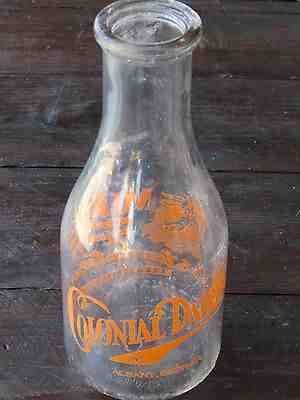 RARE VINTAGE ONE QUART COLONIAL DAIRIES ALBANY GEORGIA MILK-DAIRY ACL ...