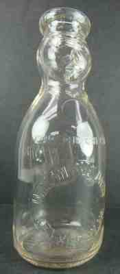 VINTAGE COP THE CREAM MILK BOTTLE WILLOW DALE DAIRY KEYSER WV 1QT "IT ...