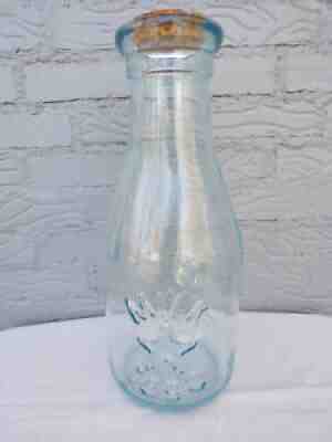 Vintage 18" Glass Milk Bottle Jar Embossed w/1890 Cow & Star 50s Libbey ...