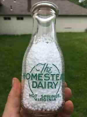 The Homestead Dairy Hot Springs Virginia Pint Nice! - Sold for $34.95 ...