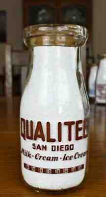 1941 QUALITEE DAIRY Half Pint Milk Bottle SAN DIEGO, CA CAL - Sold for ...