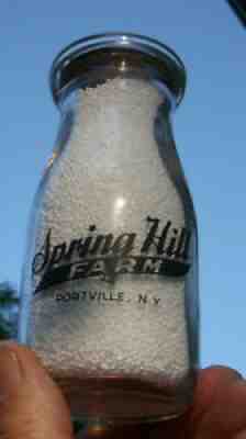 Spring Hill dairy, Portville, N.Y. half pint milk bottle - Sold for $9. ...