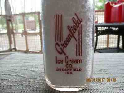 GREENFIELD ICE CREAM CO. Greenfield , Indiana One Quart red Pyro Milk ...