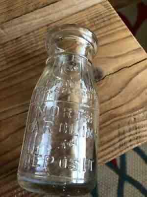 North Carolina 3 Cent Deposit 1/2 Pt Milk Bottle, NC Approved