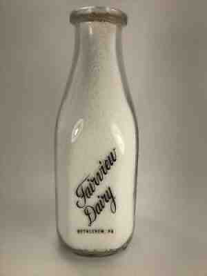 TSPQ MILK BOTTLE FAIRVIEW DAIRY BETHLEHEM , PA NORTHAMPTON CO, PA RARE ...