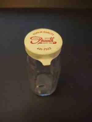 Louis Trauth Dairy Half Pint Milk Bottle Cap & Store Bottle-Cin. Ohio ...