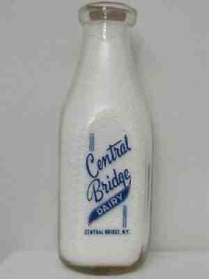 TSPQ Milk Bottle Central Bridge Dairy Farm Central Bridge NY SCHOHARIE ...