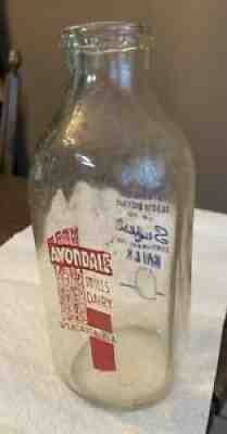 Vintage Avondale Mills Dairy Sylacauga, Ala One Quart Milk Bottle ...
