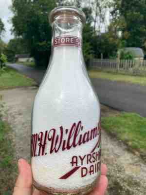 M.H. Williams Jr. Ayrshire Dairy Glens Falls N.Y. Pryo Quart Nice ...