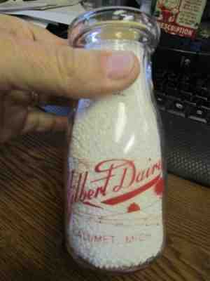 Calumet, Michigan Jilbert Dairy (trees & river) RPHP Milk Bottle - Sold ...