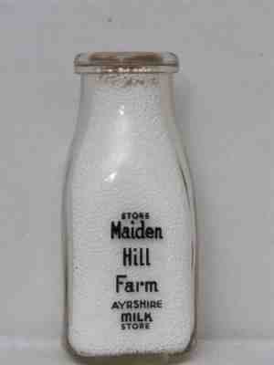 SPTQ Milk Bottle Maiden Hill Farm Dairy Ward Hill Haverhill MA ESSEX CO ...