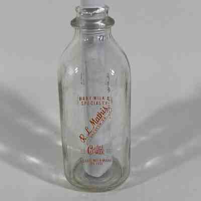 Vintage R.L.Mathis ACL Dairy Quart Milk Bottle, Decatur GA Baby Milk ...