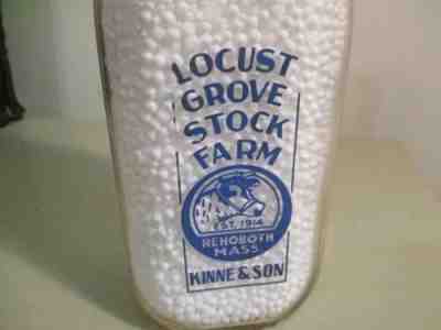 LOCUST GROVE STOCK FARM milk bottle Rehoboth, Massachusetts. No Reserve ...
