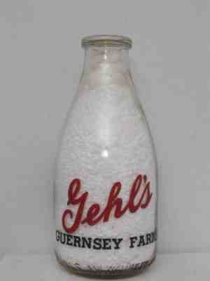 SRPQ Milk Bottle Gehl Gehl's Guernsey Farms Dairy Milwaukee WI ...