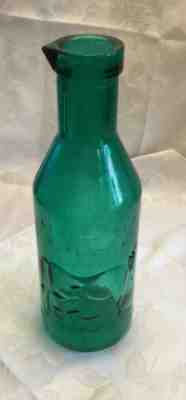 Vintage Dark Green Glass Milk Bottle Absolutely Pure Milk The Milk ...