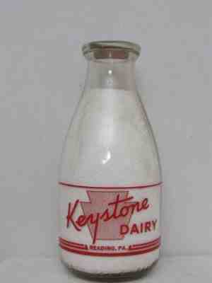 SRPQ Milk Bottle Keystone Dairy Reading PA BERKS COUNTY FOOD FIGHTS TOO ...