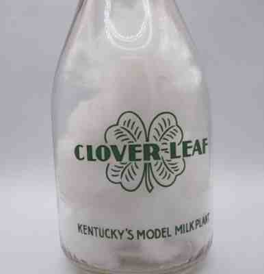 Clover Leaf Dairy, Quart Milk Bottle , Green Pyro, Newport, Kentucky ...