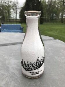 SHIVELY’S DAIRY GREENFIELD IN IND INDIANA Milk Bottle Black Qt Hard To ...