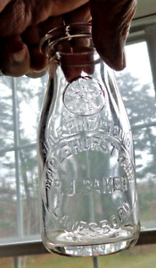 VTG LANESBORO MASS 1/2 PNT MILK BOTTLE, MAPLEHURST FARM, PJ BAKER, MINT ...