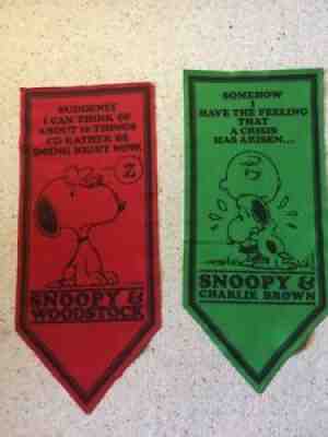Peanuts Memorabilia Collectibles : Snoopy Felt Pennants Peanuts Value ...