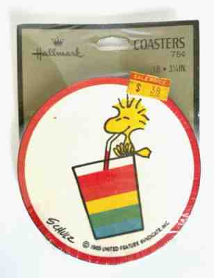 Vintage Peanuts, Woodstock paper drink coasters, Hallmark - Sold for ...
