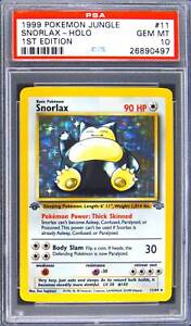 PSA 10 Gem Mint Snorlax 11/64 1st Edition Holo Rare Pokemon Card - Sold ...