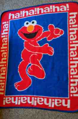 Vintage Owen Elmo Red Blue Ha! Ha! Blanket 48"W x 57"L Sesame Street ...
