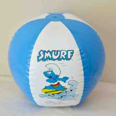 Vtg. 1982 SMURF INFLATABLE BEACH BALL 26" - Sold for $9.99 | Smurf ...